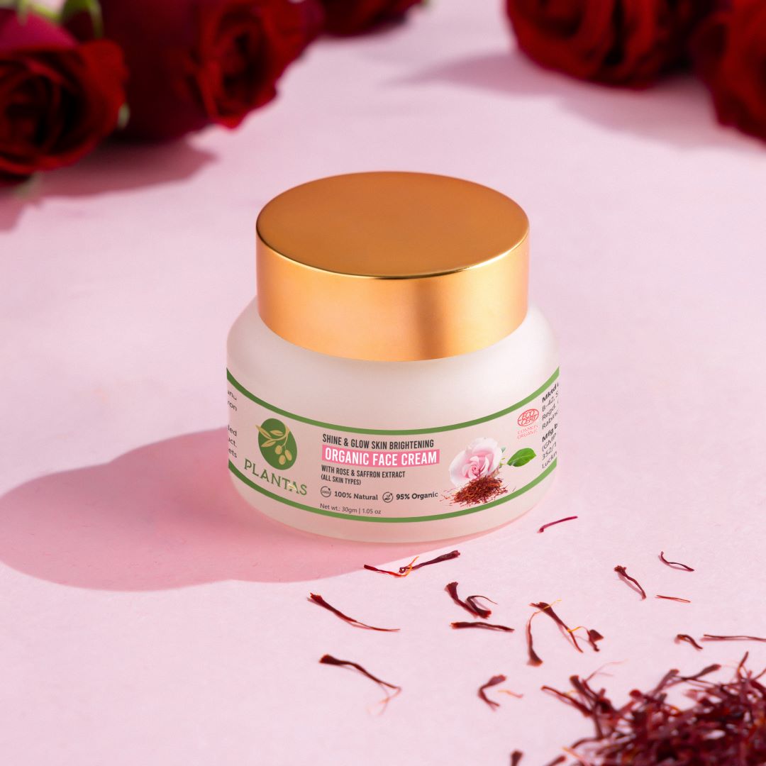 Buy Organic Face Cream For Shine & Glow Skin Brightening 30g | Plantas Care