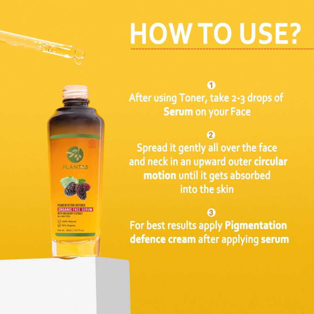 Buy Organic Face Serum For Pigmentation Defence 30ml | Plantas Care