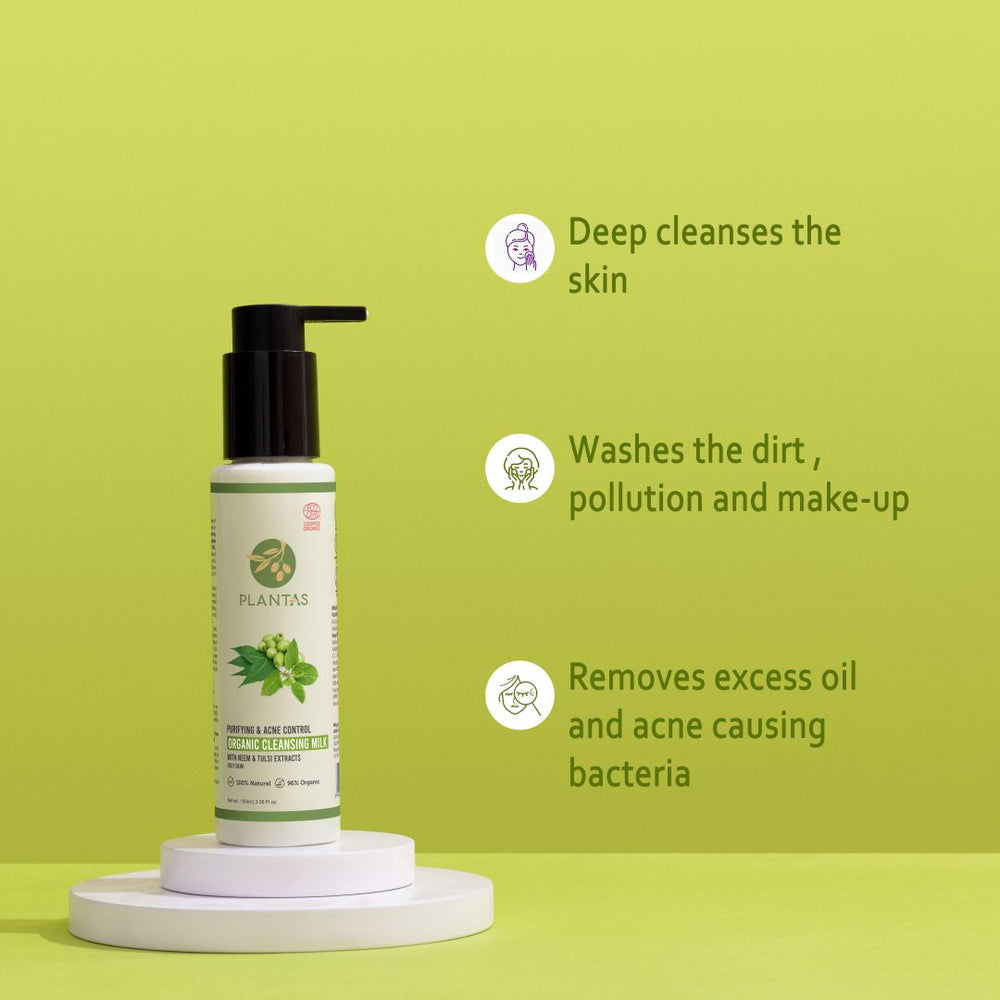 Buy Organic Cleansing Milk For Purifying & Acne Control 100ml | Plantas ...
