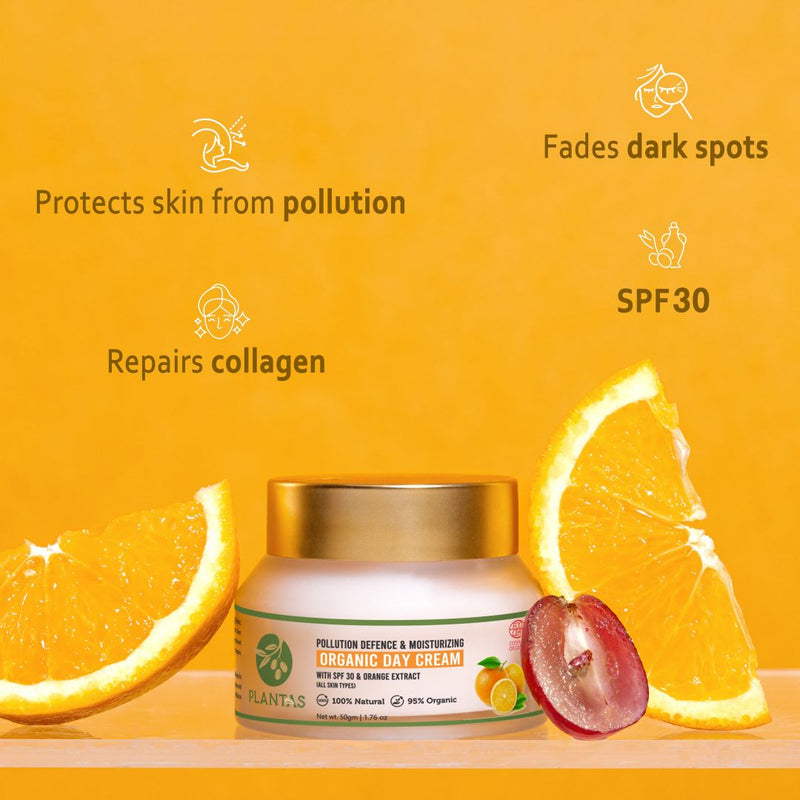 Organic Day Cream with SPF 30 - Pollution Defence 50g | Plantas Care